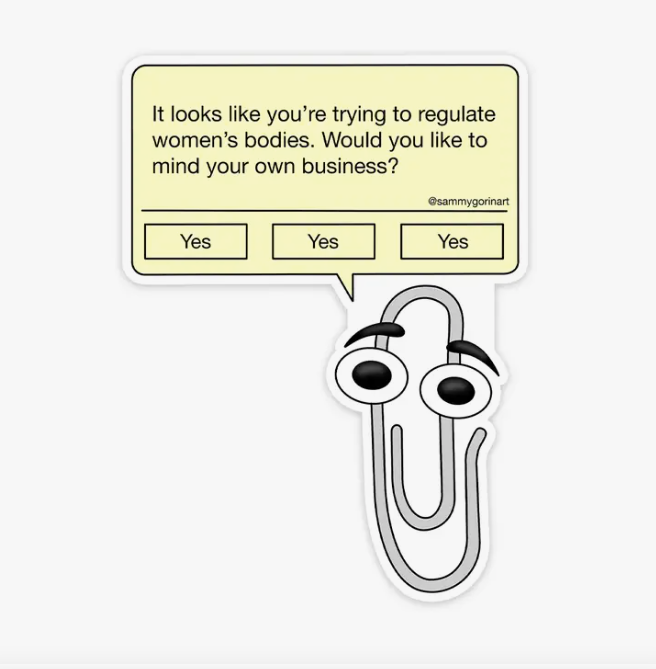 Pro-Choice Clippy, 90s Retro Microsoft Paperclip Sticker – Modern ...