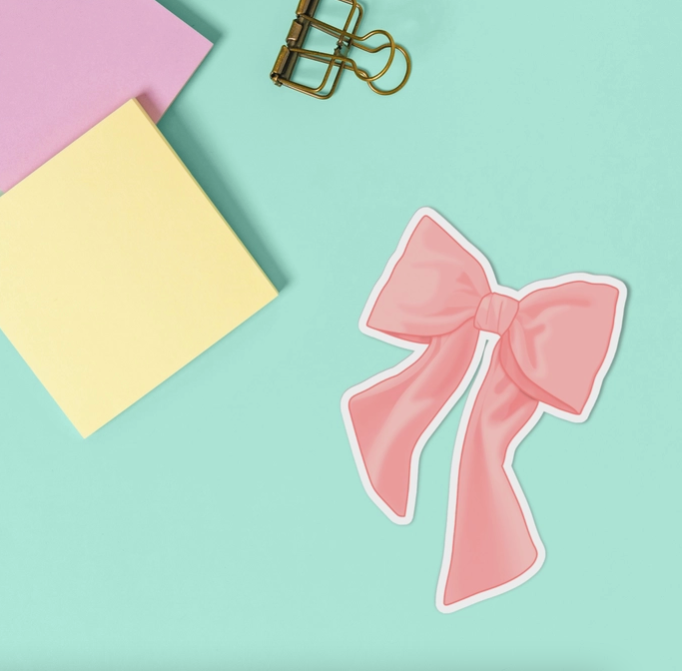 Pink Ribbon Bow Sticker – Modern Legend, LLC.