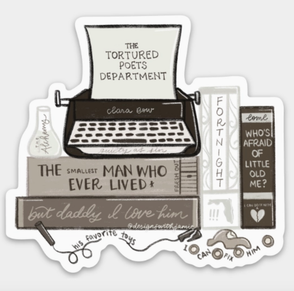 Taylor Swift Tortured Poets Books Sticker – Modern Legend, LLC.