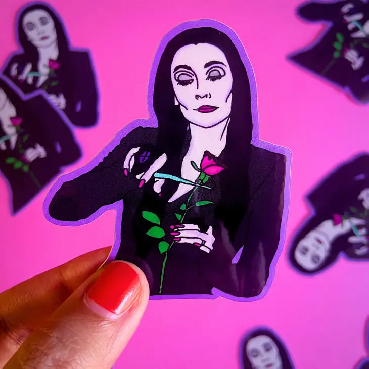 Morticia Loves Roses Sticker – Modern Legend, LLC.